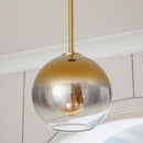 Gold Sphere Pendant Lighting Fixture Modern Glass Hanging Ceiling Light ...