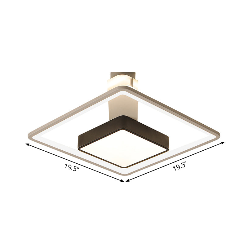 Modernism Square Ceiling Light Warm/White Light Metal Led Flush Mount ...