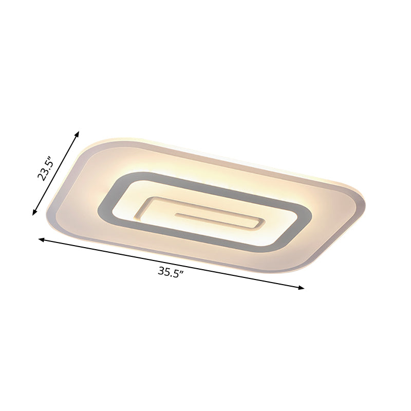 Minimalist Ultra Thin Ceiling Flush Mount Acrylic White Integrated Led ...