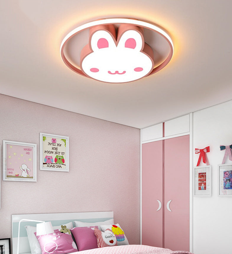 Rabbit Flush Light Fixtures 1 Light Metallic Cartoon Flush Mount ...