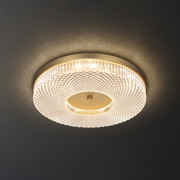 Round Flush Mount Light Fixtures Ultra-Contemporary Crystal Ceiling ...
