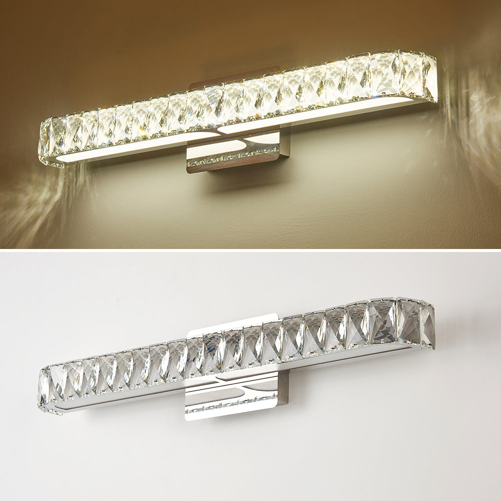 Opulent Inlaid Crystal Vanity Light Fixture Modern Style Vanity Sconce ...