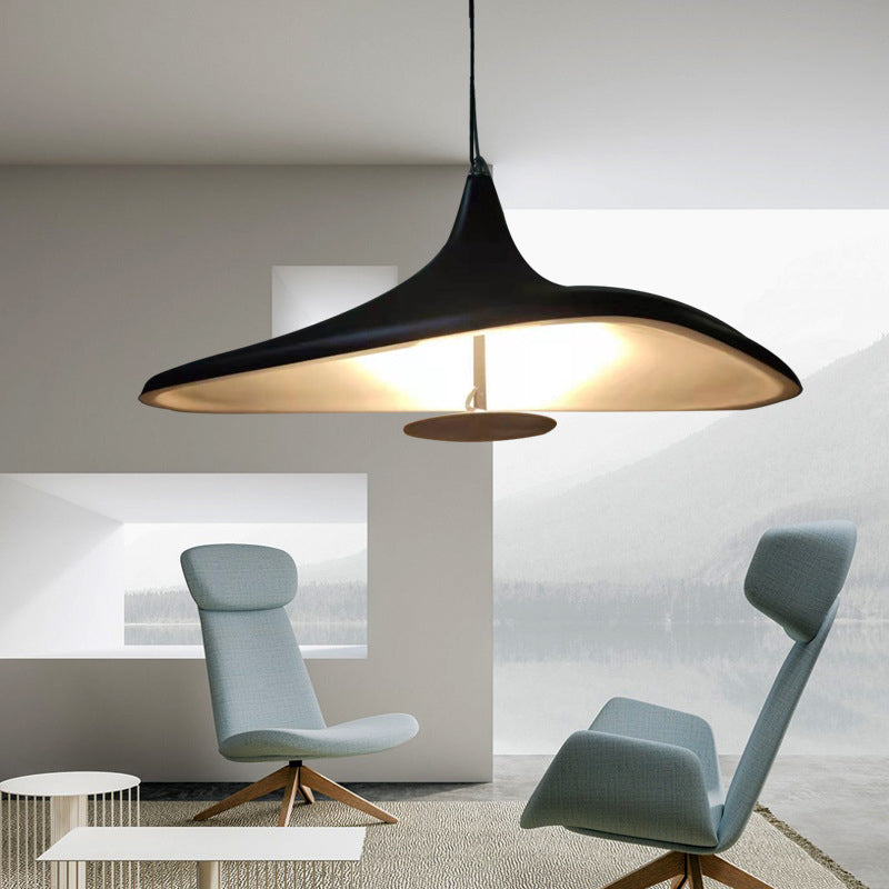 Black Hat Shaped Chandelier Light Fixture Art Deco Resin LED Pendant ...