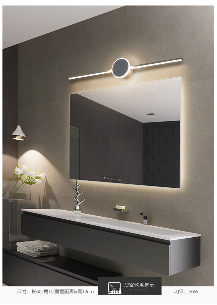 Linear Vanity Wall Light Fixtures Modern Minimalist Style Metal Single ...