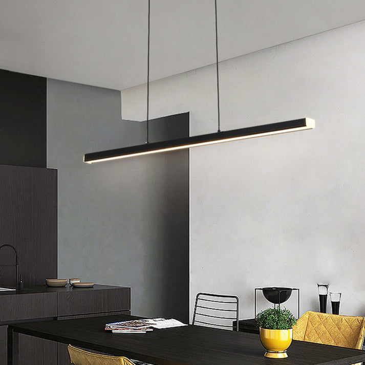 Rectangular Diner LED Suspension Lamp Metal Minimalist Linear Island ...
