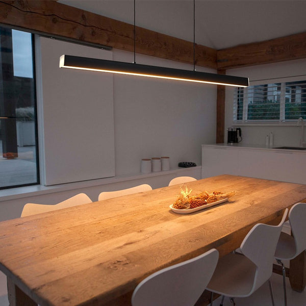 Rectangular Diner LED Suspension Lamp Metal Minimalist Linear Island ...