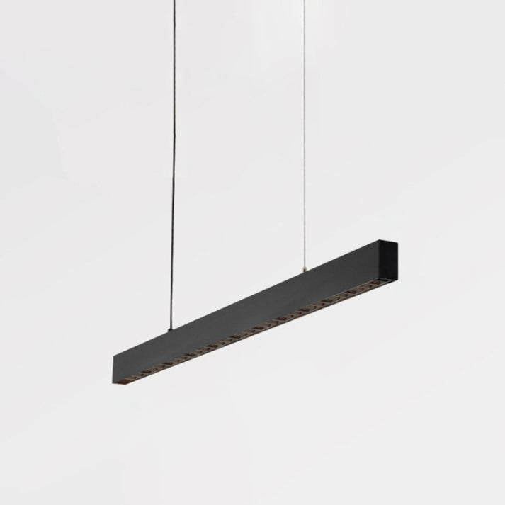 Matte Black Rectangular Island Lighting Simplicity Metal LED Hanging ...