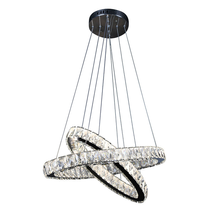 2-Tier Circular Carousel LED Pendant Lamp Modern Minimalist Prismatic ...