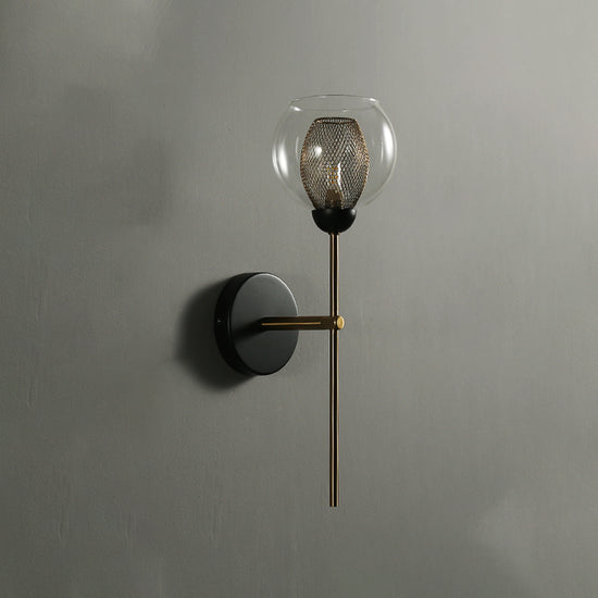Dual Cup Shape Wall Mounted Lamp Modernist Single Clear Glass and ...