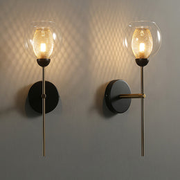 Dual Cup Shape Wall Mounted Lamp Modernist Single Clear Glass and ...
