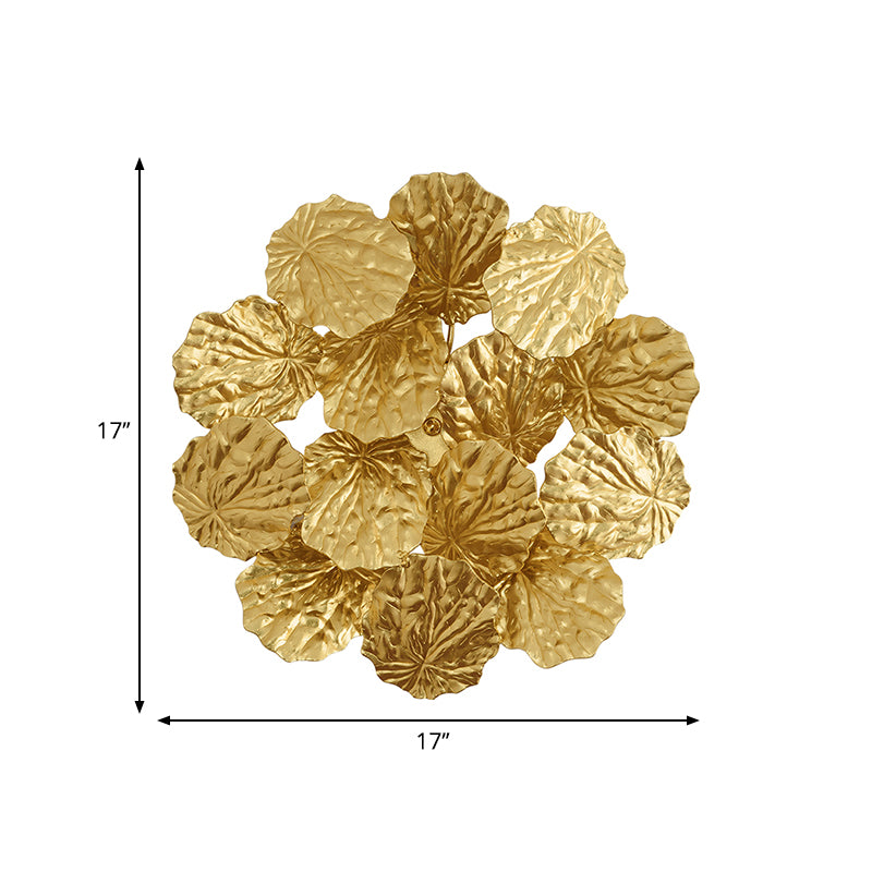 Leaf Shape Hallway Sconce Light Fixture Modern Stylish Aluminum 4 Bulbs ...