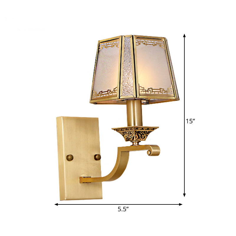 Metal Brass Vanity Lighting Trapezoid 1/2-Light Retro Wall Light ...