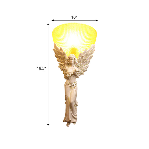 Gold/Silver/White Angel Sconce Lighting Country Style Resin 1 Bulb ...