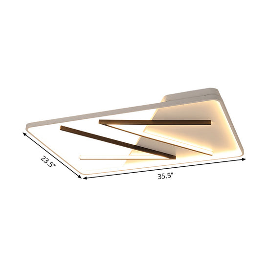 Acrylic Double V-Shape Ceiling Lamp Modern Black and White LED Flush ...