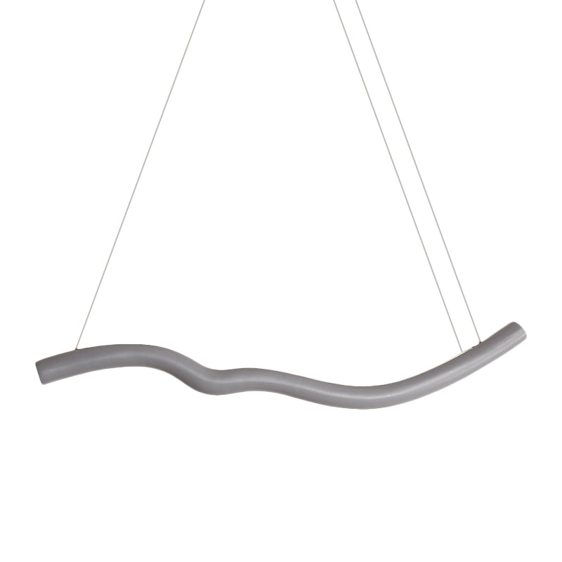 Curved Bedroom Chandelier Light Fixture Metal Simple Style LED ...