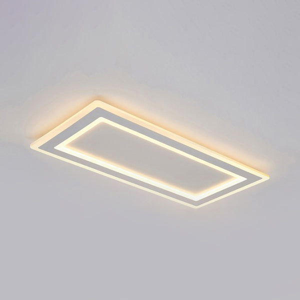Rectangle Frame Flush Mount Ceiling Light Modern Style Thin Acrylic ...