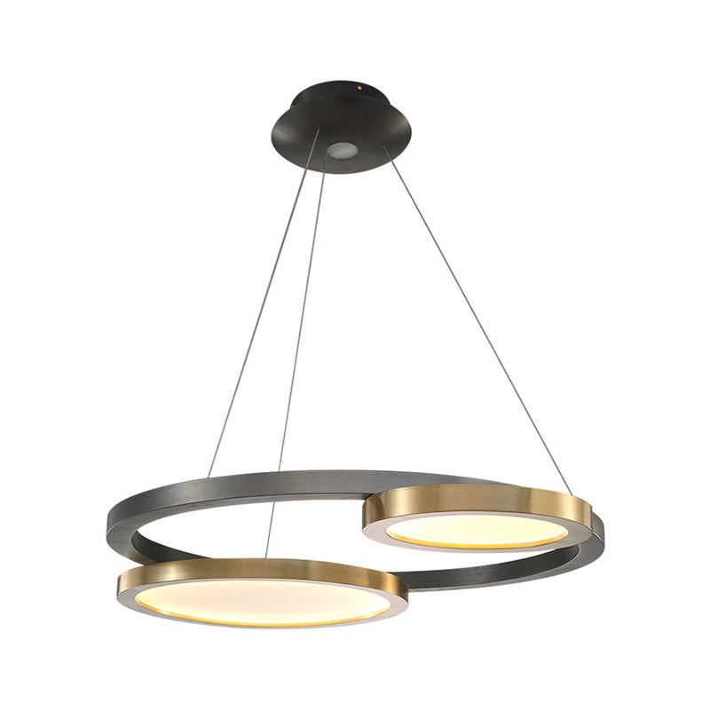 Brass Ring Hanging Pendant Light Simple Style Metal LED Chandelier ...