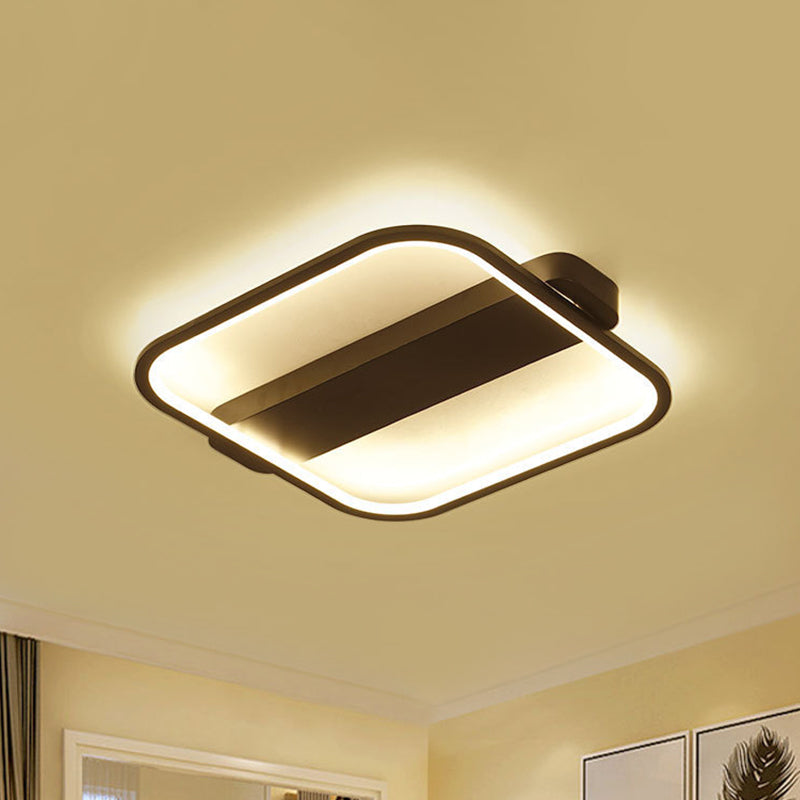 16.5"/20.5" Wide Square Ceiling Fixture Minimalist Acrylic Black LED ...
