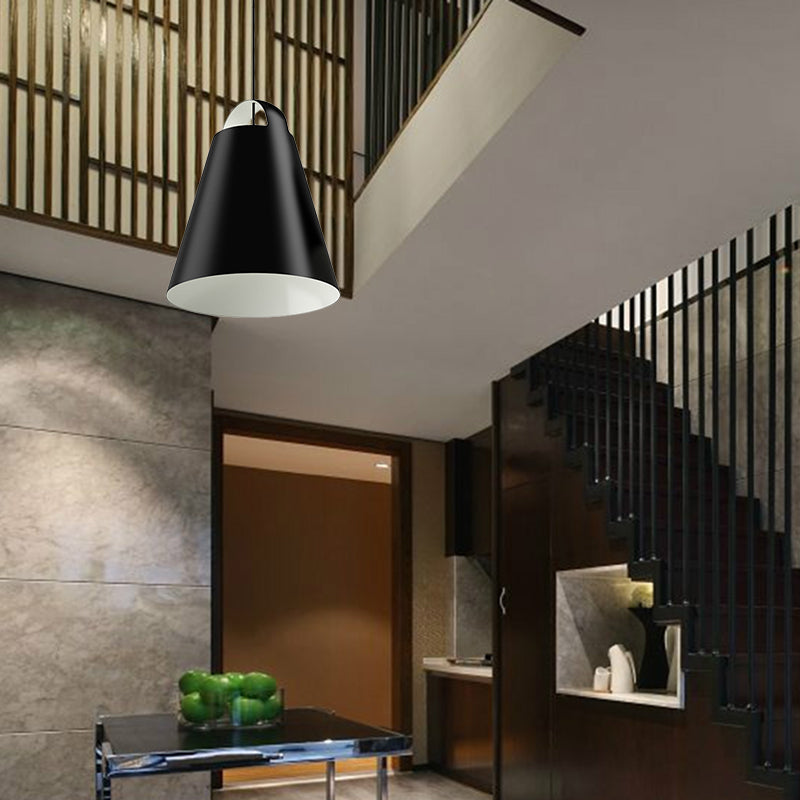 Modernist 1 Head Ceiling Light Black/White Trumpet Suspended Lighting ...