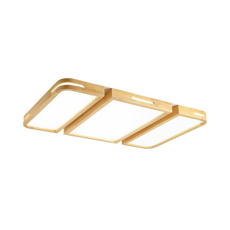 Ultra Thin Rectangle Wooden Ceiling Lamp Modernity 35.5"/49" W LED ...