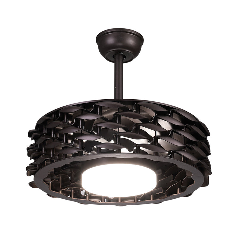 LED Circular Ceiling Fan Lighting Traditional White/Gold/Coffee Acrylic ...