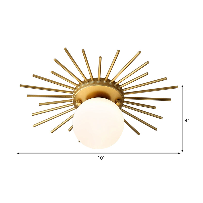 Spherical Flush Mount Lighting with Frosted Glass Shade Minimalism 1 ...