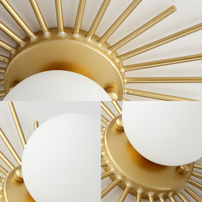 Spherical Flush Mount Lighting with Frosted Glass Shade Minimalism 1 ...