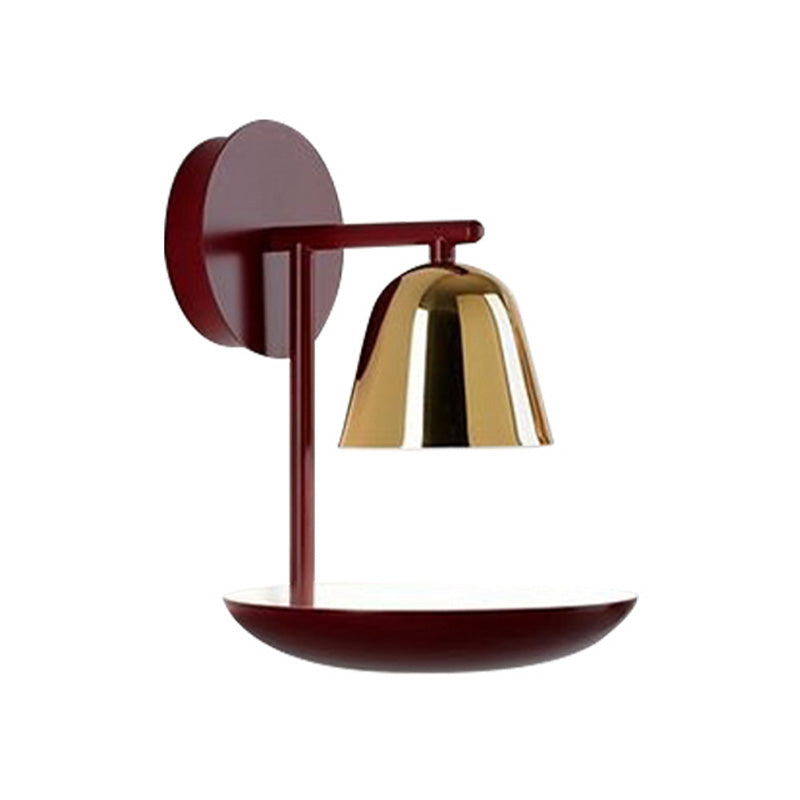 Red Dome Wall Light Fixture Modernism 1 Head Metal Wall Sconce Lighting ...