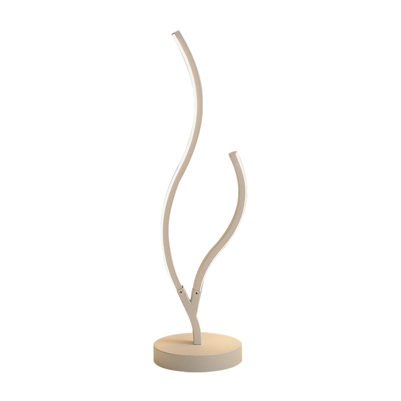 Acrylic Curvy Task Lighting Minimalist LED Nightstand Lamp in Black ...