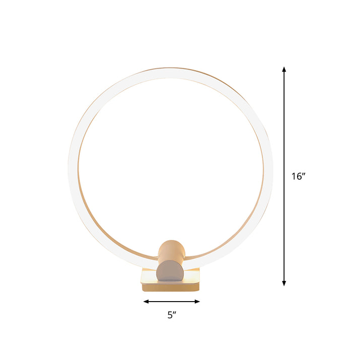 LED living Room Desk Light Modern White Task Lamp with Circular Acrylic ...