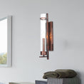 1 Light Tubular/Tube/Cylinder Wall Lamp Industrial Rust Clear Glass ...