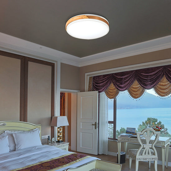 Warm/White Ceiling Light Flush Mount Modern Wood and Iron Flush Mount ...