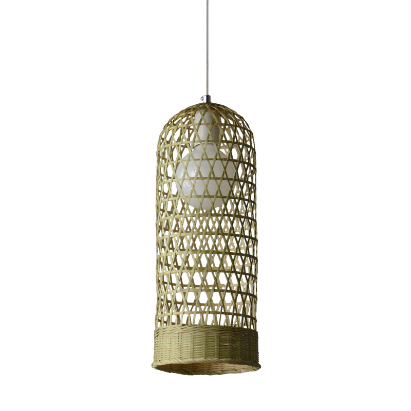 Japanese Hand Twisted Hanging Light Bamboo 1 Head Suspended Lighting ...