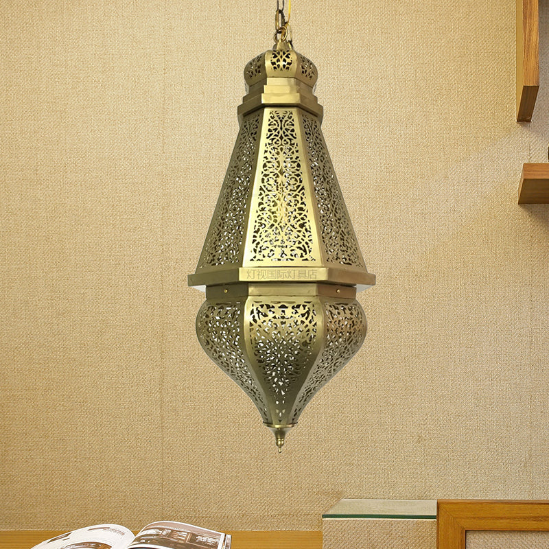 1 Bulb Laser Cut Pendant Lighting Tradition Metal Ceiling Hanging Light ...