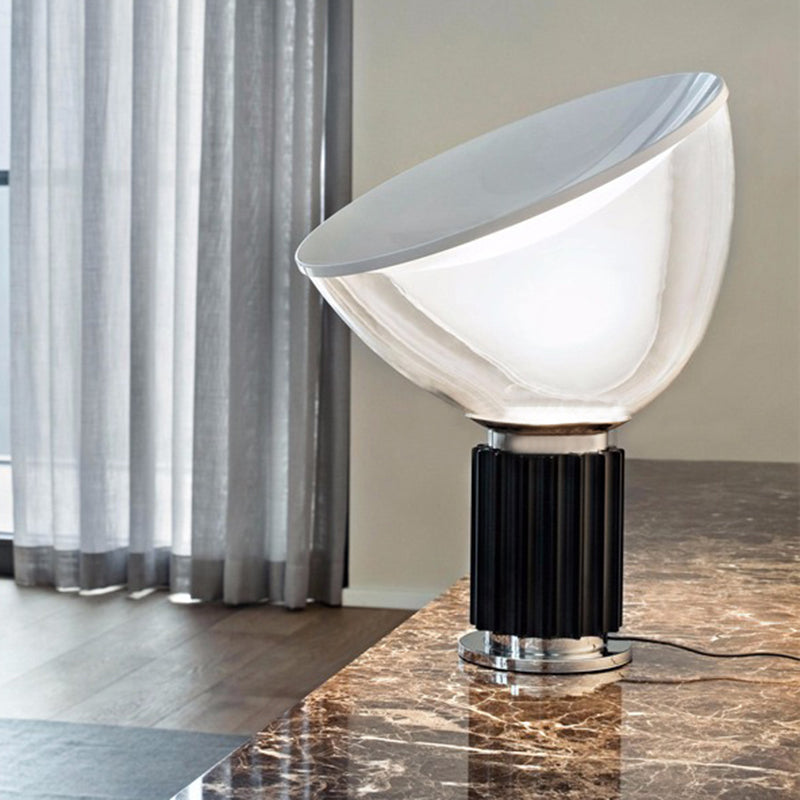 Dome Nightstand Lamp Modernist Clear Glass 1 Bulb 14.5"/19.5" Wide ...