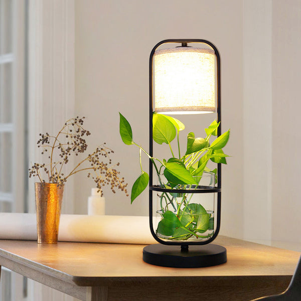 Metal Rectangle Night Table Light Industrial LED Bedroom Dimmable ...
