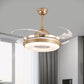 LED Ceiling Fan Lighting Modernism Round Metal 8 Blades Semi Flush ...