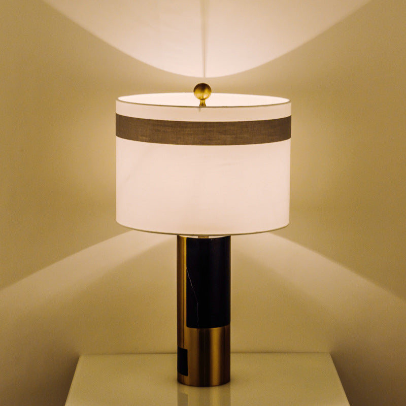 1 Head Bedside Table Light Modern White Nightstand Lamp with Cylinder ...