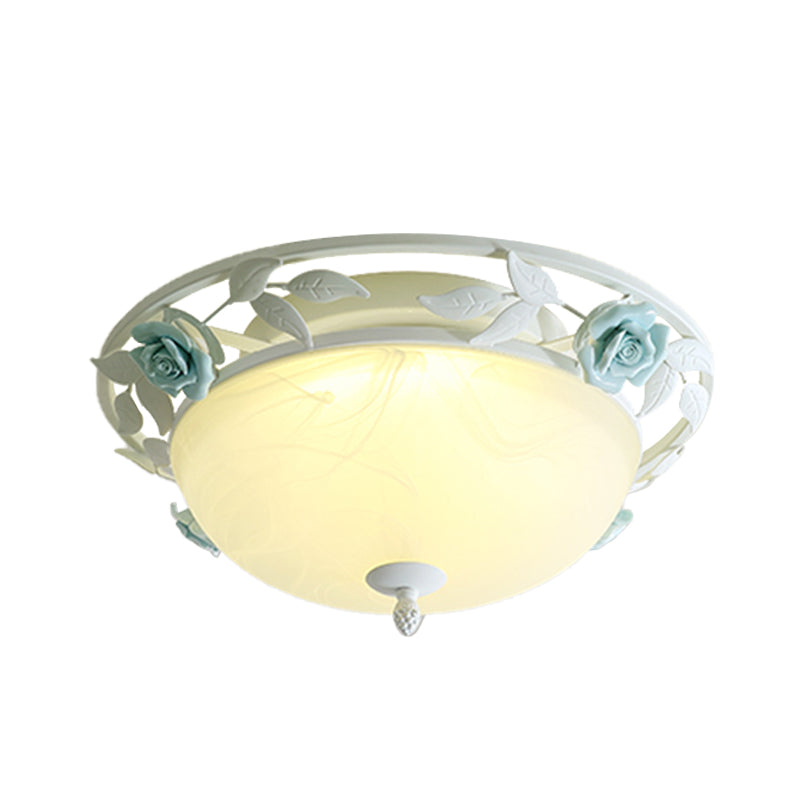 16"/19.5" Width Dome Bedroom Ceiling Lighting Countryside Metal LED ...