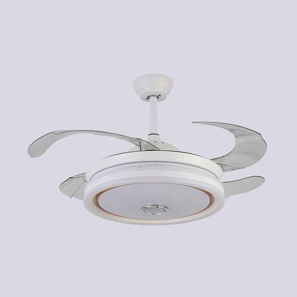 Circle Metal Ceiling Fan Light Modern LED 42" Wide Living Room Semi ...