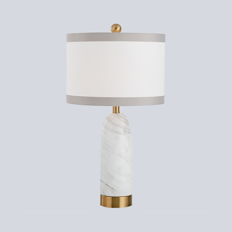 1 Head Dining Room Task Light Modern White Table Lamp with Cylindrical ...