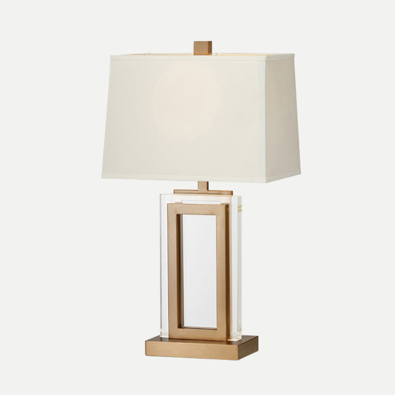 1 Head Trapezoid Shade Table Light Modern Fabric Small Desk Lamp in ...