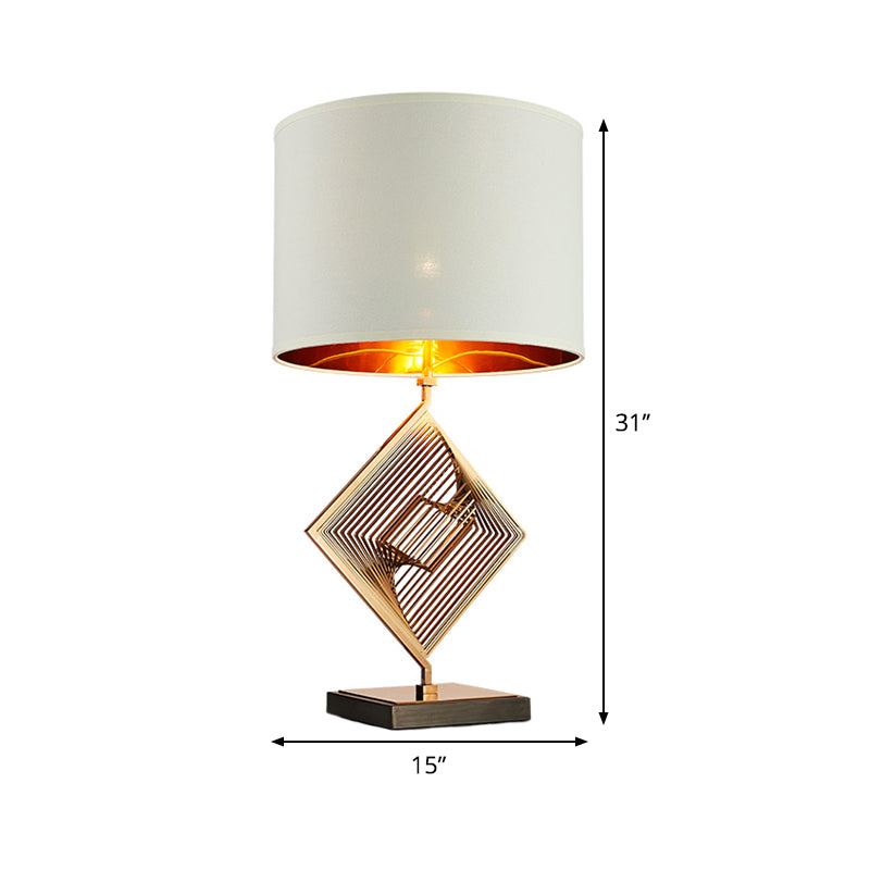 Metal Square Night Table Light Modern 1 Bulb White Nightstand Lighting ...