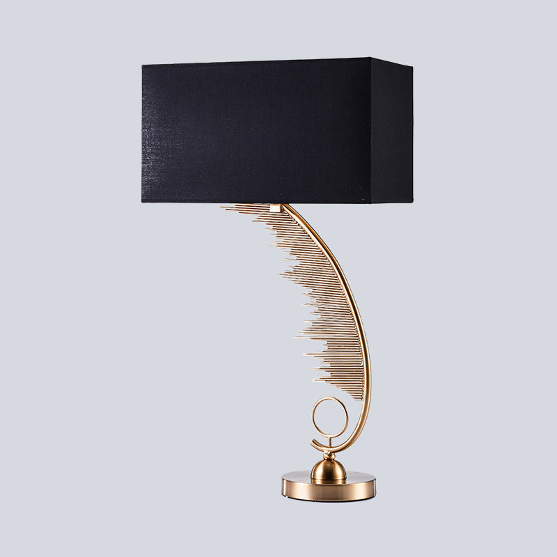 Nordic Rectangle Metal Night Lamp Fabric 1 Head Living Room Table ...