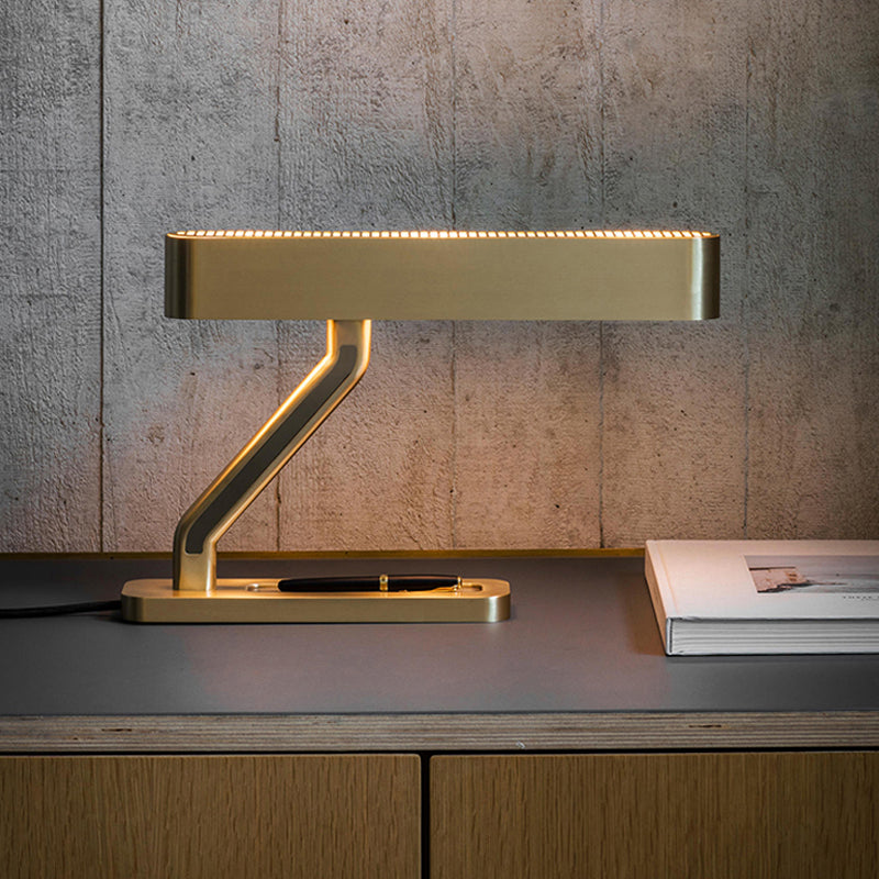 Gold Geometric Night Table Light Contemporary LED Metal Nightstand ...