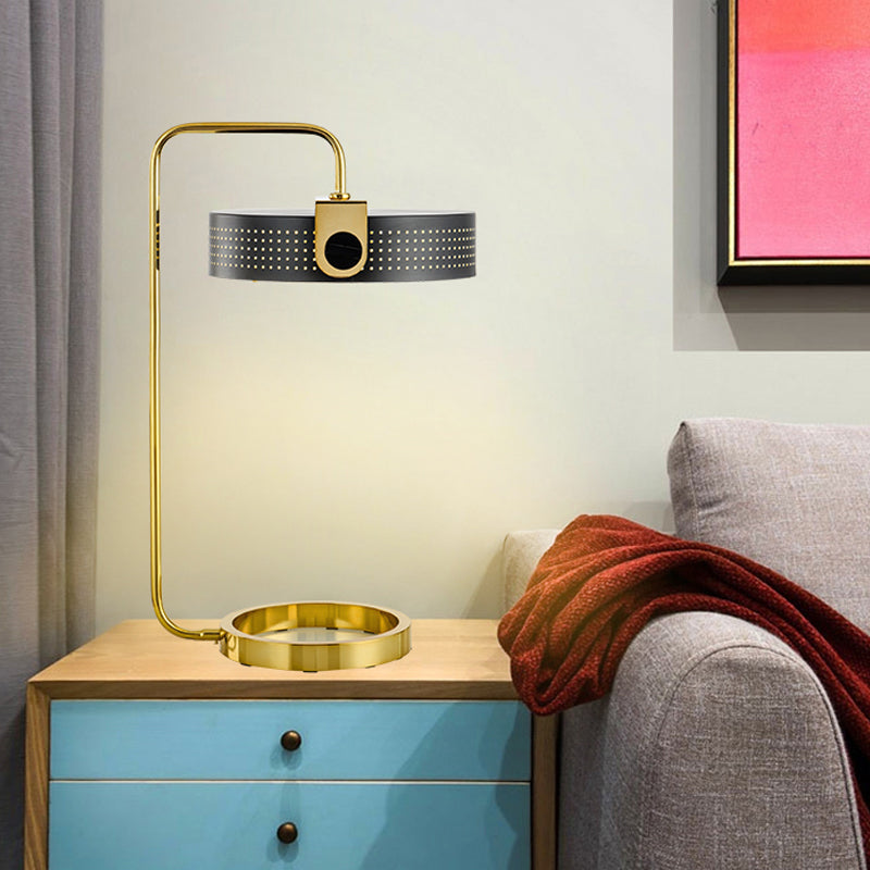 1-Head Bedroom Night Table Lamp Nordic Gold Nightstand Lighting with ...
