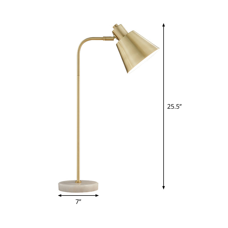 1-Light Study Room Table Lighting Post-Modern Gold Night Lamp with ...