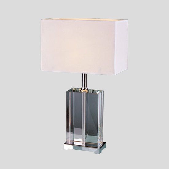 Modernism Rectangular Reading Light Clear Crystal 1 Bulb Fabric Shade ...