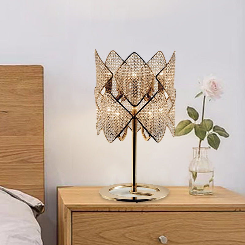 Gold Rhombus Desk Lamp Modernism LED Metallic Reading Book Light with ...