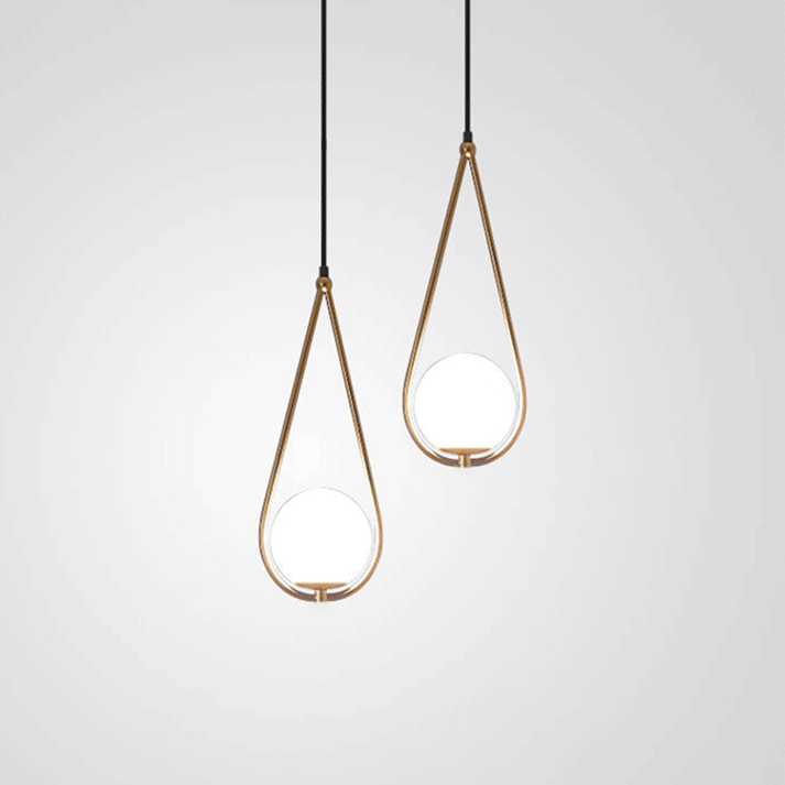 Metal Teardrop Hanging Ceiling Light Minimalism 1 Bulb Brass Finish ...